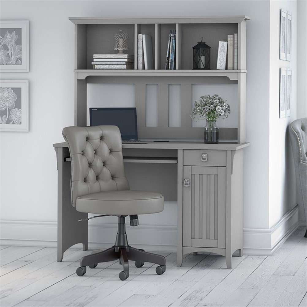 Bush Salinas Engineered Wood Computer Desk with Chair in Cape Cod Gray ...