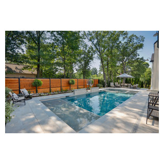 Lemont, IL Rectilinear Pool with Interior Hot Tub - Traditional - Pool ...