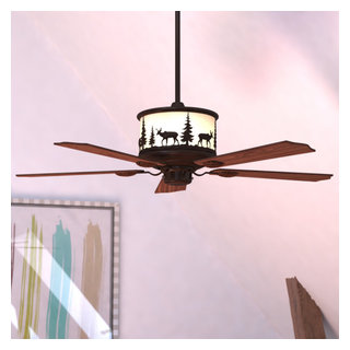 Yellowstone 56" Moose Ceiling Fan Burnished Bronze - Rustic - Ceiling ...