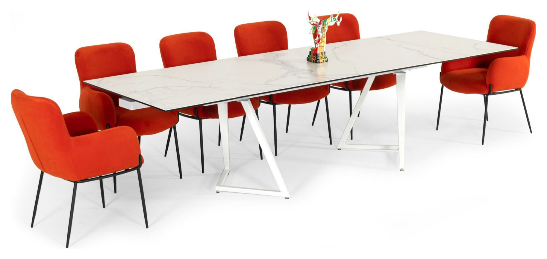 Modrest Farrell - Modern White Ceramic Extendable Dining Table ...