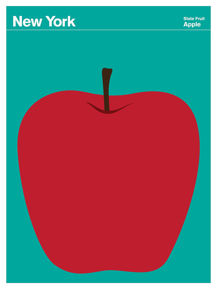 New York Apple Print, 18" x 24" - Contemporary - Prints And Posters ...