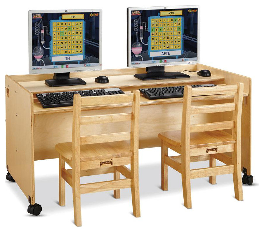 Enterprise Double Computer Desk - Transitional - Kids Desks And Desk ...