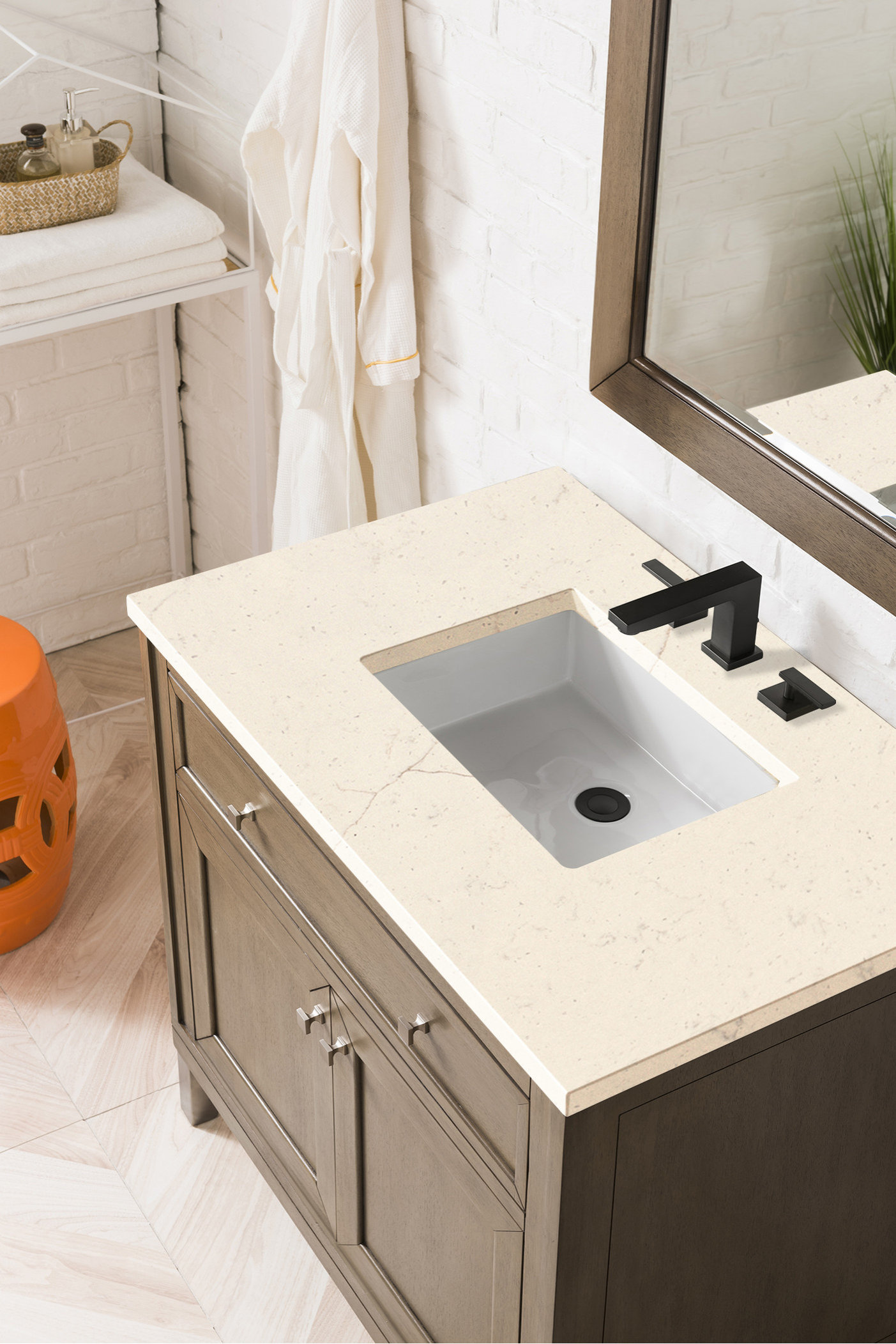 Chicago 36" Vanity Whitewashed Walnut, Eternal Marfil Quartz Top ...