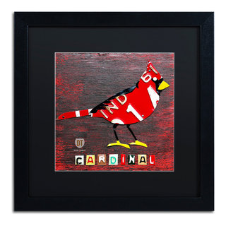 "Indiana Cardinal" Matted Framed Canvas Art by Design Turnpike, 16"x16 ...