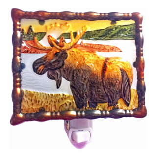 Moose Night Light, 6x2x6 - Rustic - Night-lights - by Continental Art ...