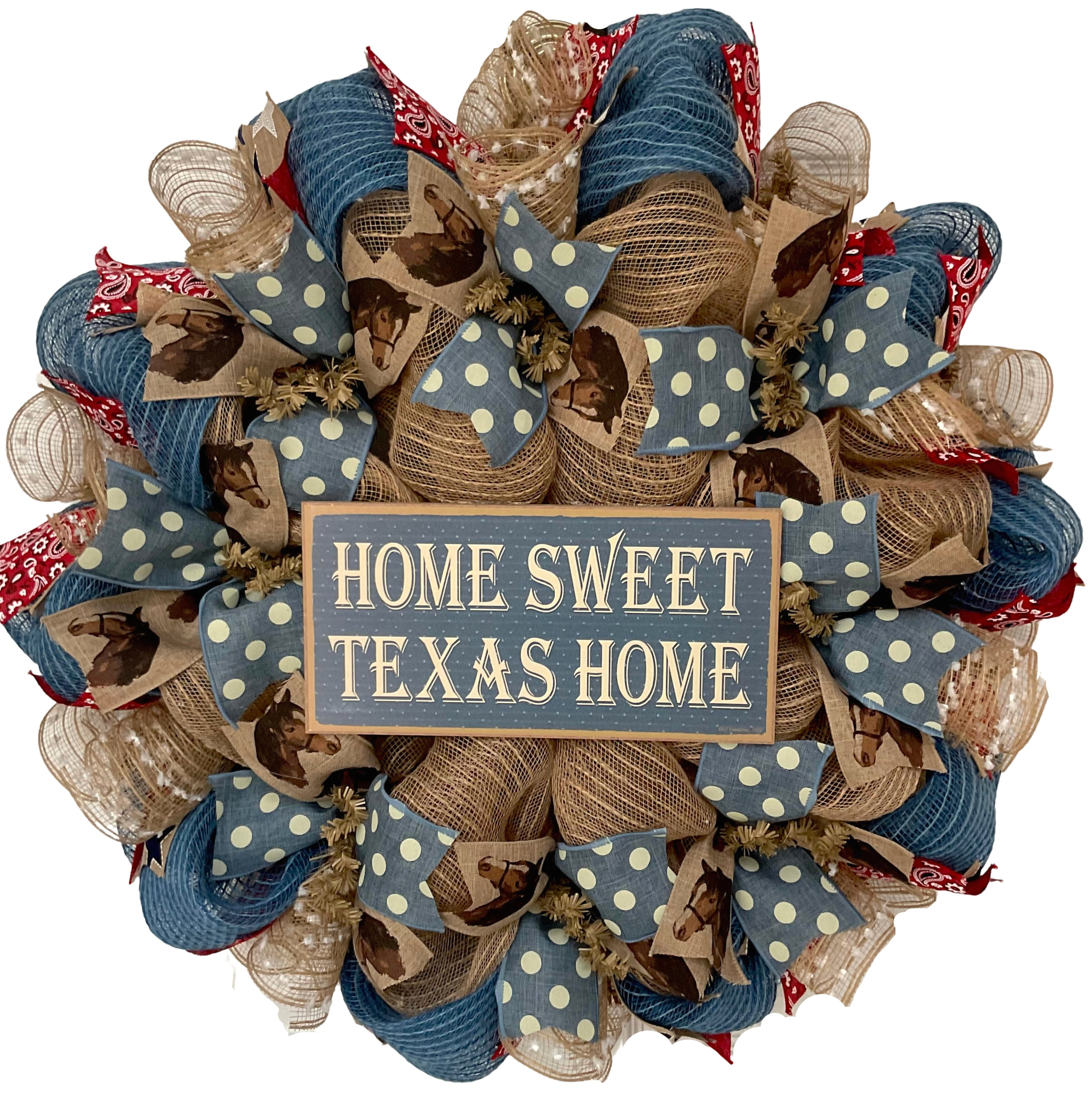 Home Sweet Texas Home Wreath Handmade Deco Mesh - Contemporary ...