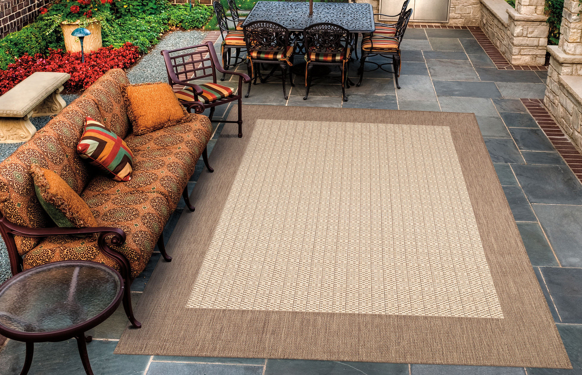 Couristan Recife Checkered Field Indoor/Outdoor Area Rug, 5'3