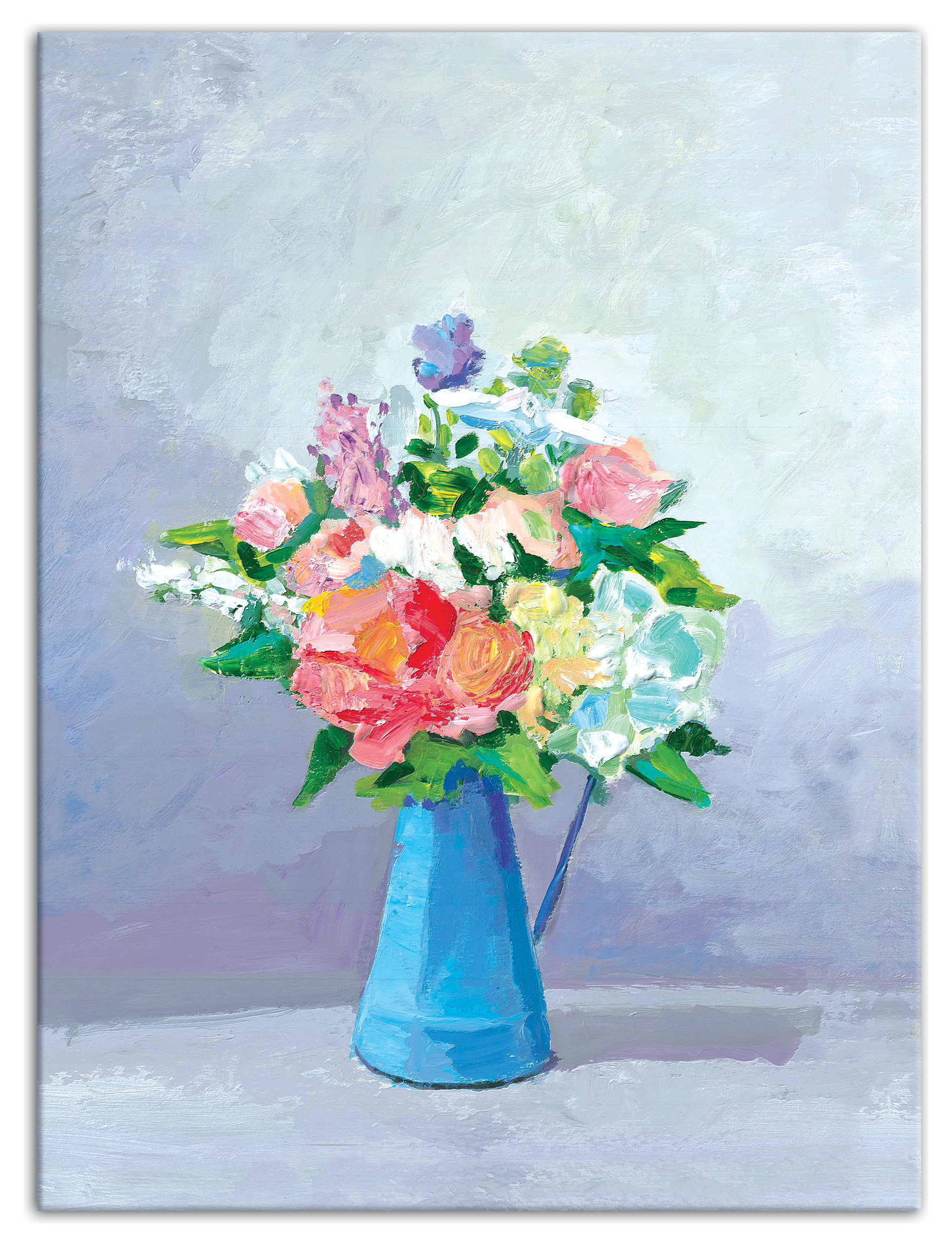 Blue Pitcher of Soft Spring Flowers Wall Art, 30x40 - Contemporary ...