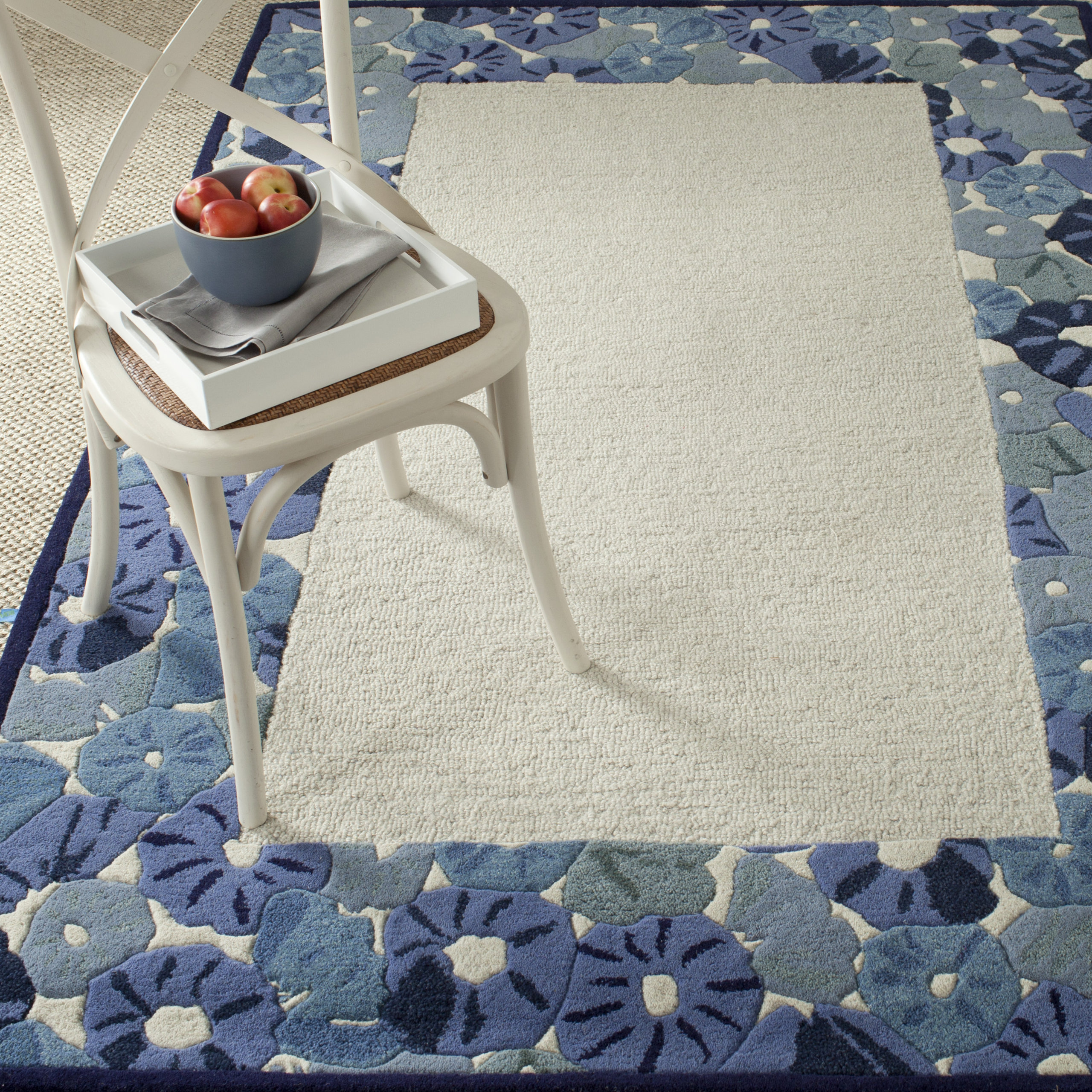 Safavieh Martha Stewart Poppy Border Rug, Azurite Blue, 9'6"x13'6 ...