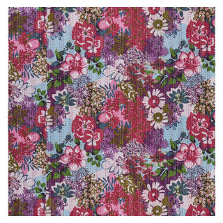 Red Knitted Cotton Floral Throw - Contemporary - Throws - by HomeRoots ...