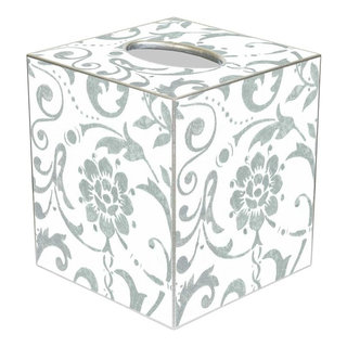 TB1191 - Silver Damask Tissue Box Cover - Traditional - Tissue Box ...
