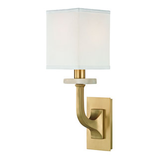 1-Light Wall Sconce - 4 Inches Wide by 12.75 Inches High-Aged Brass ...