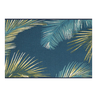 Esencia Palm Border Indoor/Outdoor Mat, 2'5"x3'11" - Tropical ...