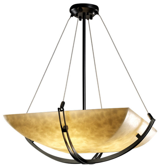 Clouds Crossbar 18" Pendant Bowl, Square Bowl - Transitional - Pendant ...