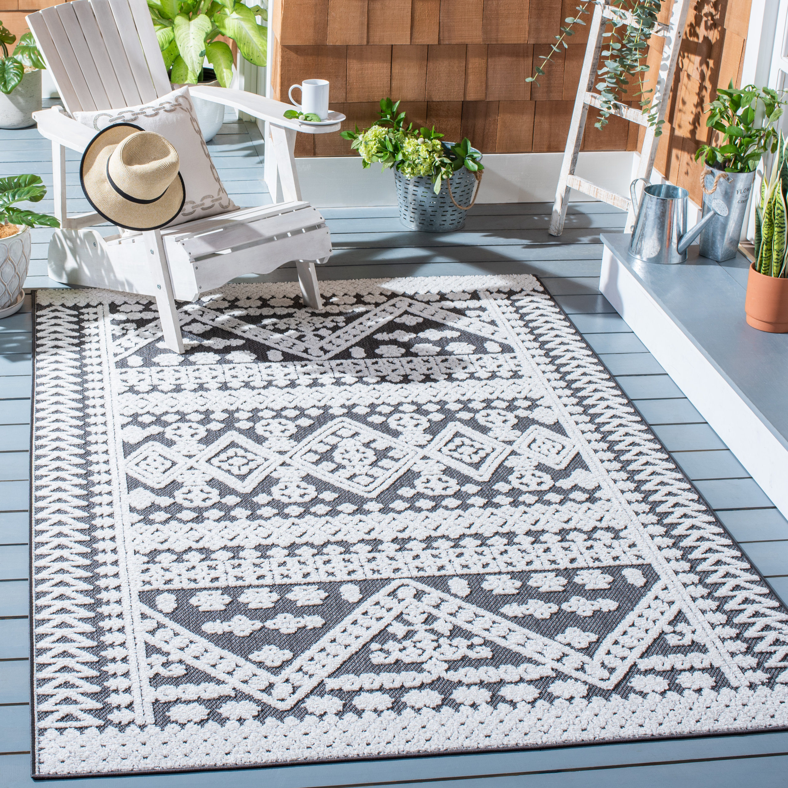 Safavieh Cabana Collection CBN658 Indoor-Outdoor Rug, 5'5"x7'7 ...