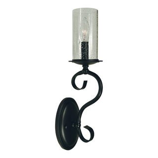 Ilsa 1-Light Wall Sconce, Matte Black - Mediterranean - Wall Sconces ...