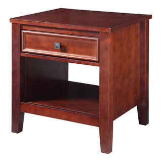 Benzara Transitional Style Wooden End Table with Spacious Storage ...