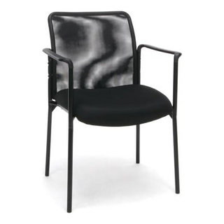 Essentials by OFM ESS-8010 Mesh Back Upholstered Side Chair with Arms ...
