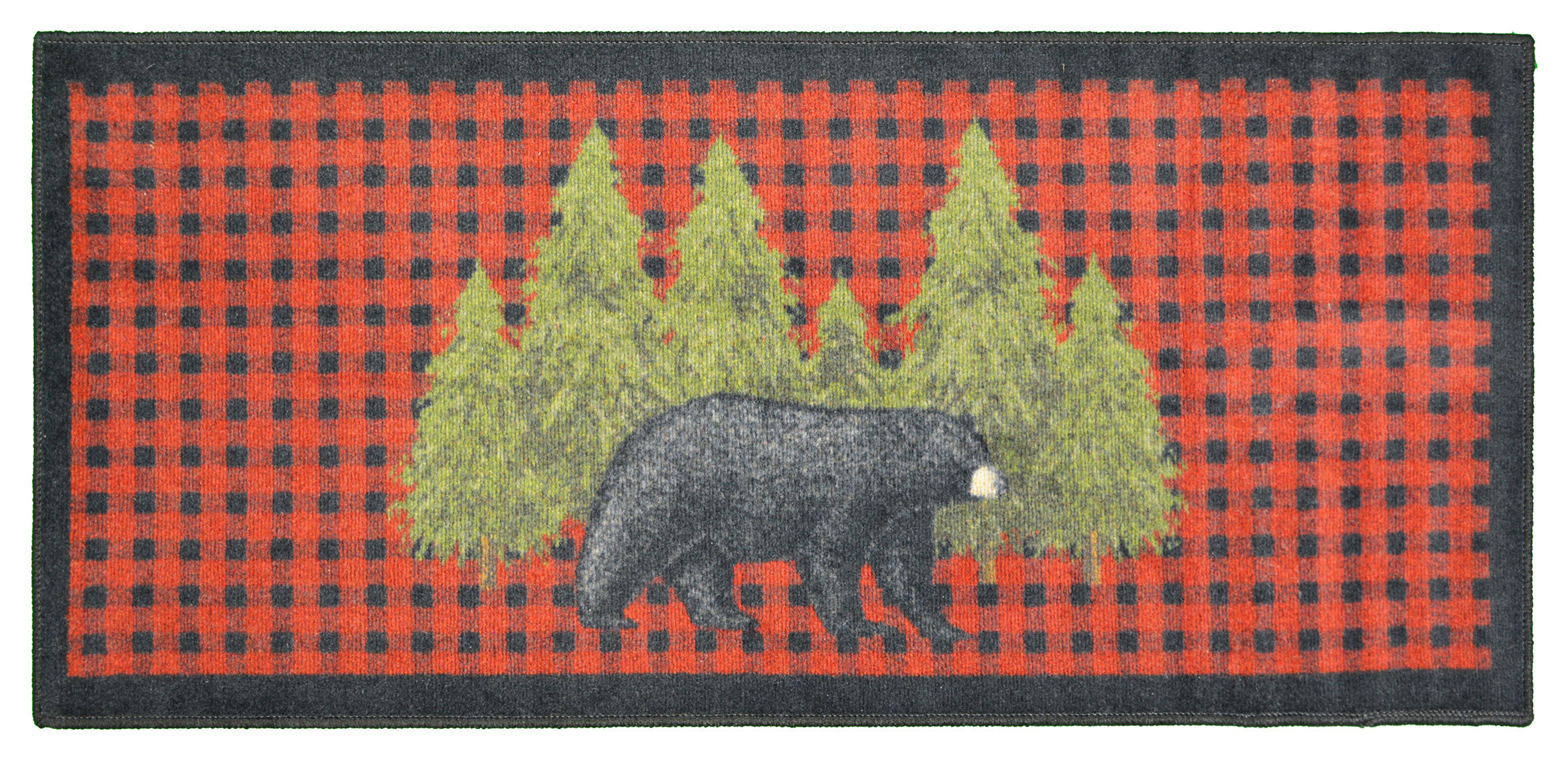 Cozy Cabin Pine Bear Lodge Accent Rug, 20"x44" - Rustic - Bath Mats ...