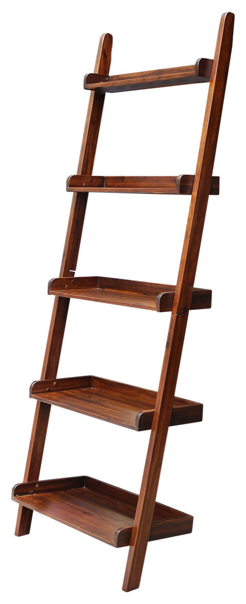 Lean To Shelf Unit, With 5 Shelves - Transitional - Display And Wall ...