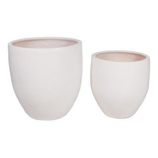 Reflection Ceramic Patio Planter, Set of 2 - Transitional - Outdoor ...