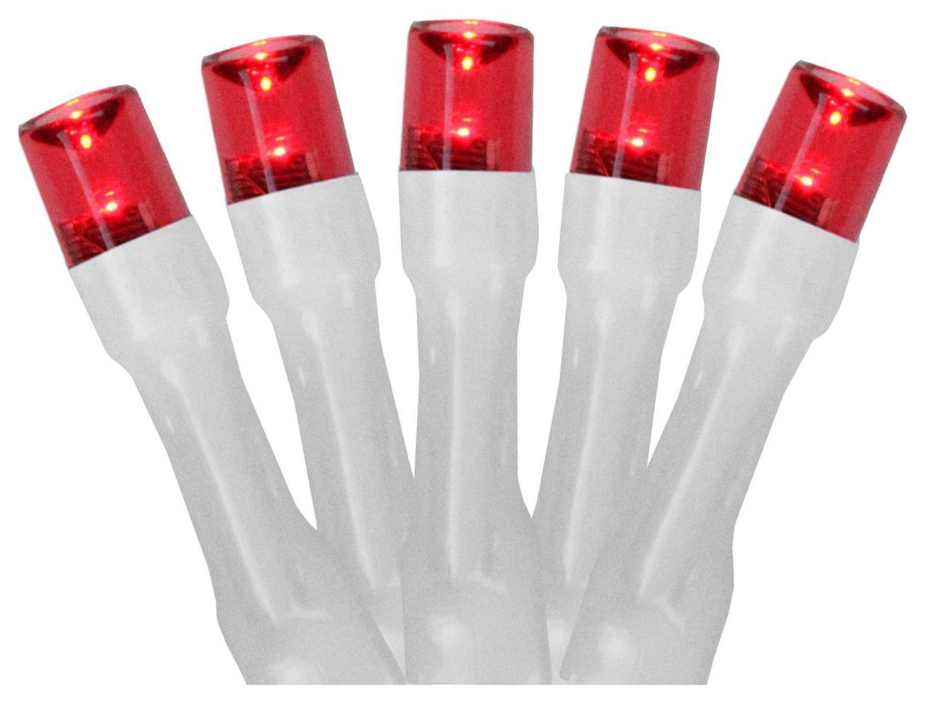 20 Battery Operated Red LED Wide Angle Mini Christmas Lights - 9.5ft ...