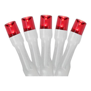 20 Battery Operated Red LED Wide Angle Mini Christmas Lights - 9.5ft ...
