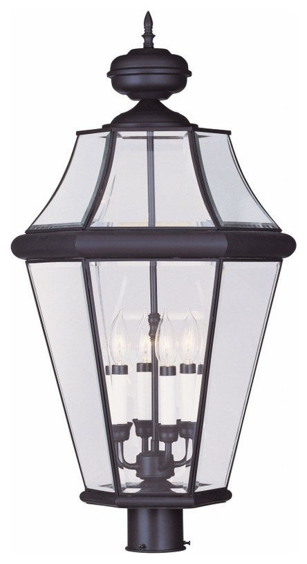 4 Light Outdoor Post Top Lantern in Traditional Style - 16 Inches wide ...