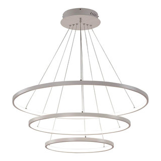 White 3-Rings LED Modern Chandelier Ceiling Pendant Light - Modern ...