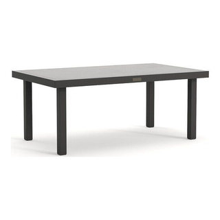 Jasper 27" x 54" Coffee Table, Textured Pewter - Transitional - Outdoor ...