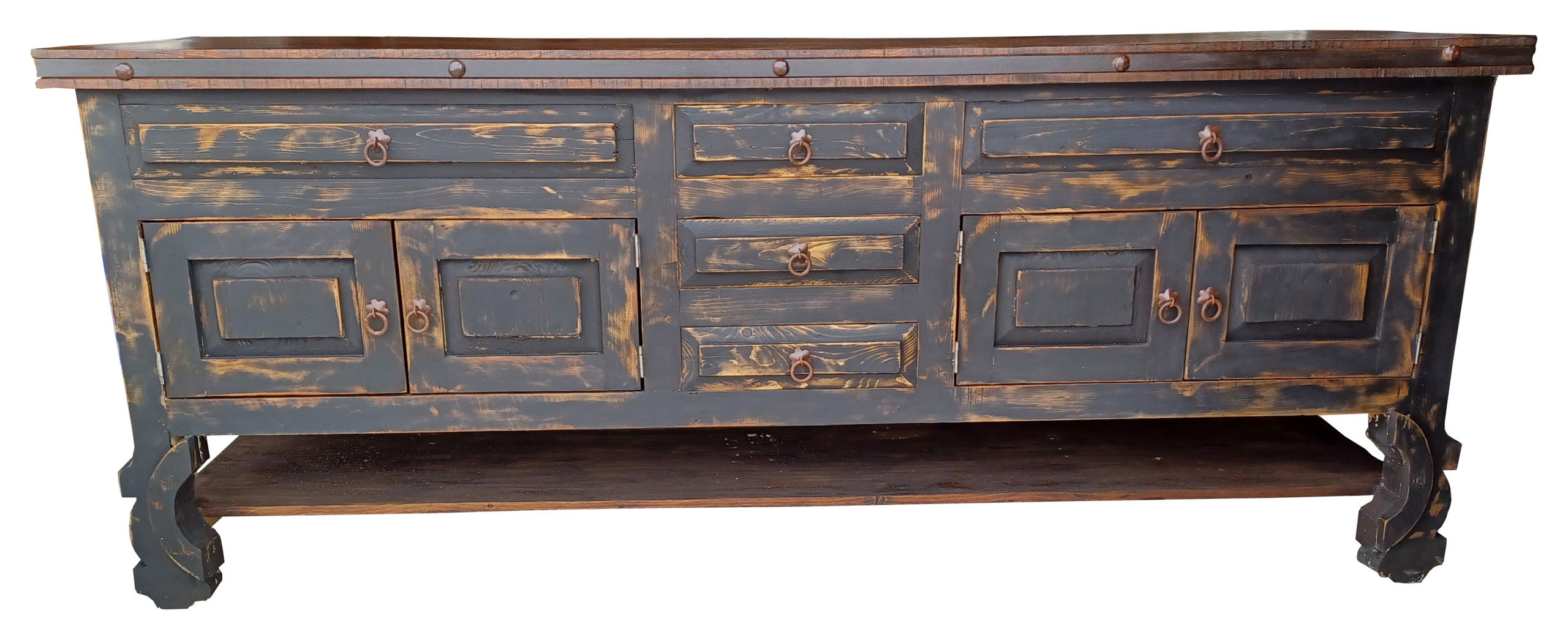 Don Pio Rustic Bathroom Vanity Black Washed, 60x20x32 - Farmhouse ...