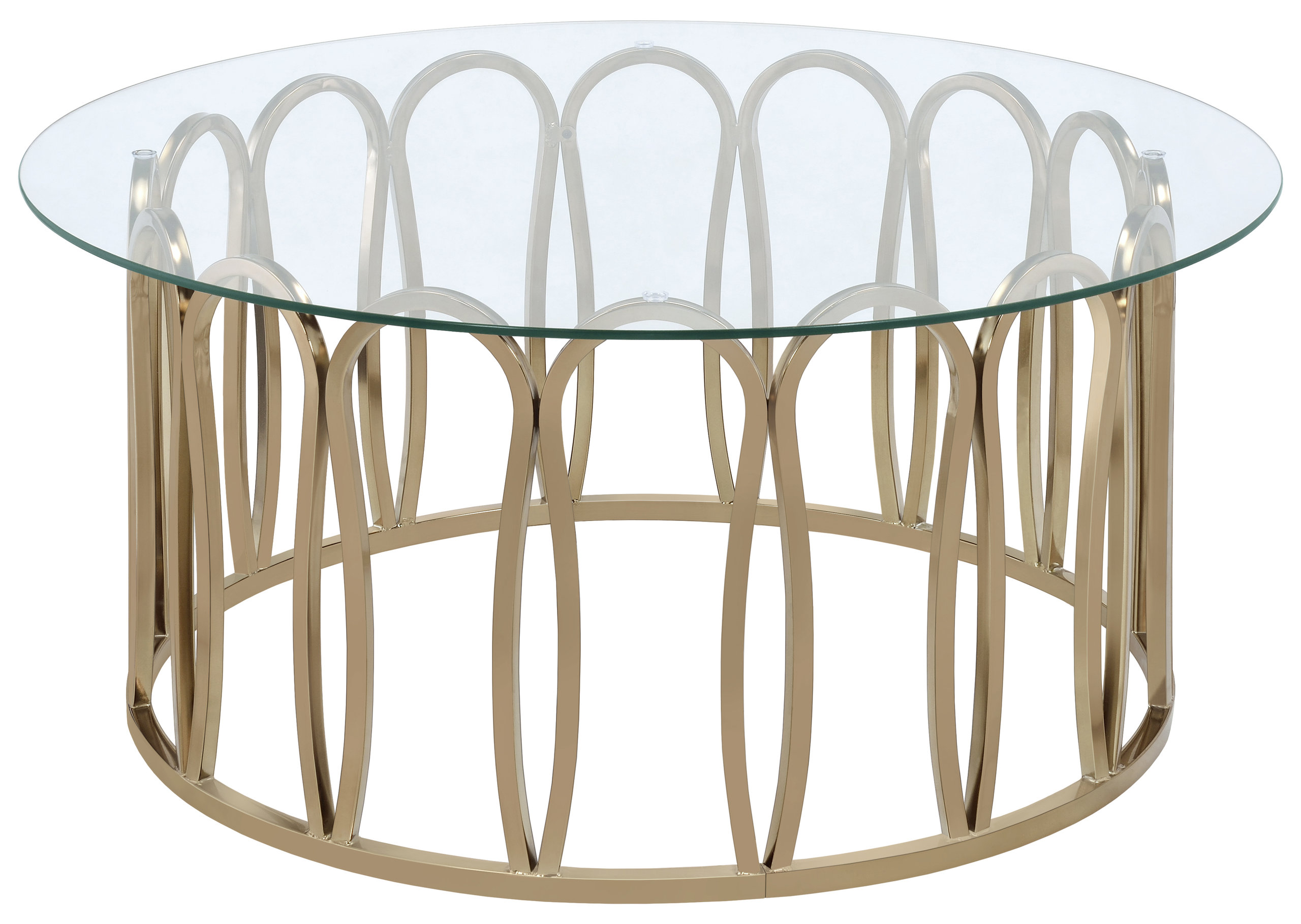 Monett Round Coffee Table Chocolate Chrome and Clear - Contemporary ...