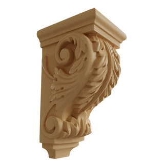 Small Fig Leaf Corbel, Alder, 2 5/8"Wx3 3/4"Dx6 5/8"H, 6-Pack, 3 1/2 ...