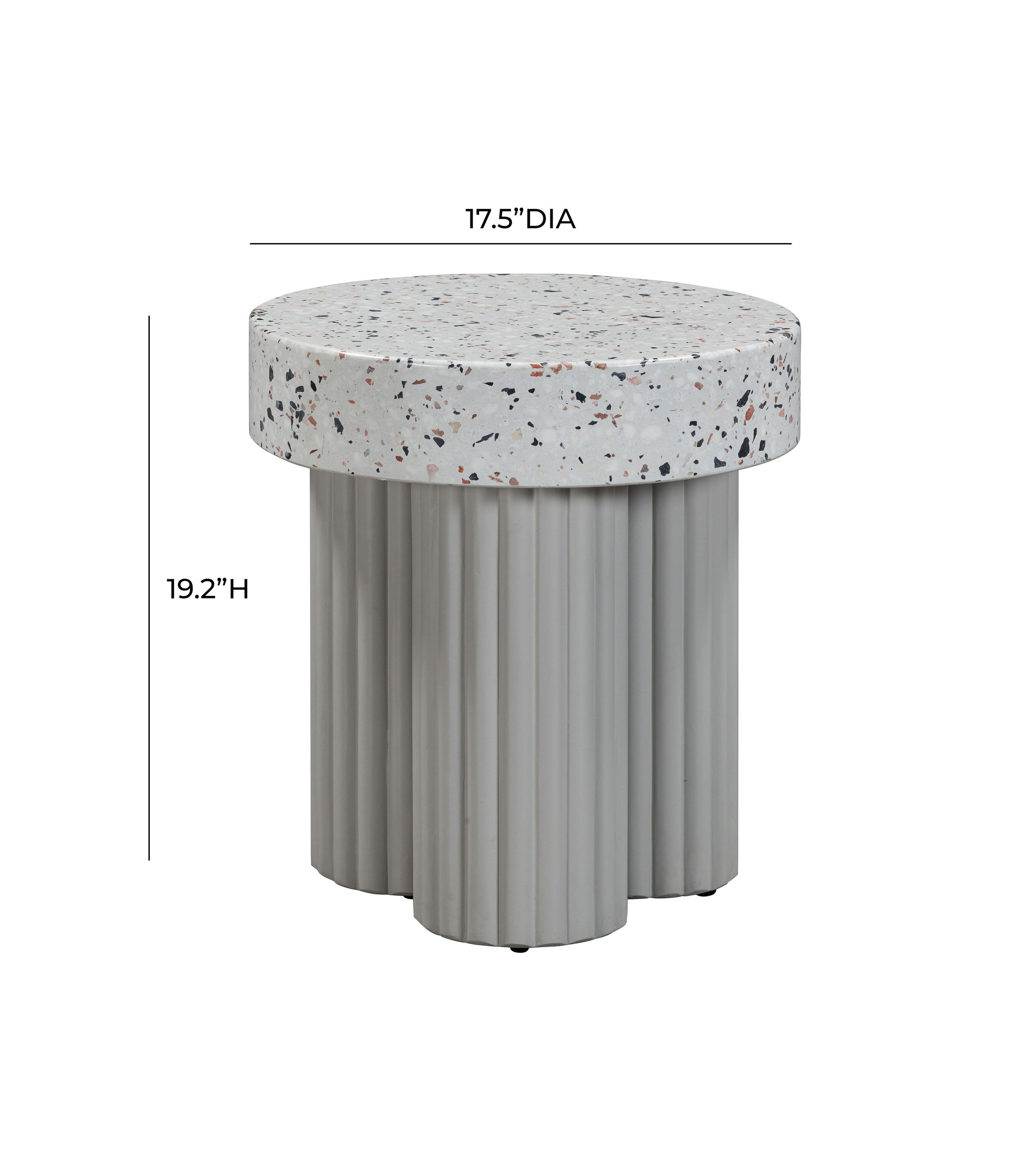 Clover Faux Terrazzo Indoor / Outdoor Round Side Table - Transitional - Outdoor Side Tables - by ...