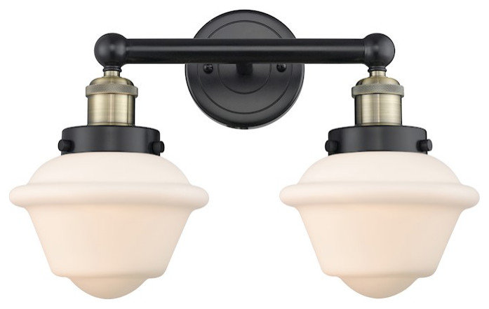 Innovations Oxford 2Lt 16" Bath Light, Black Brass/White - 616-2W-BAB ...