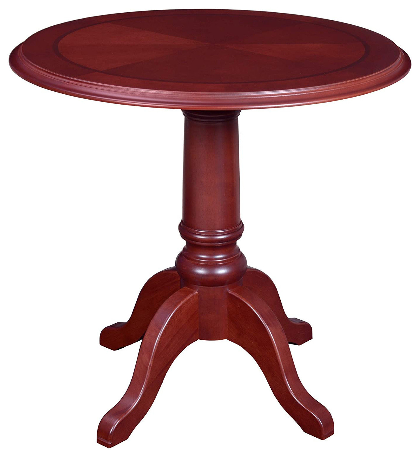 Traditional Mahogany Dining Table with Hardwood Legs and Round Veneer ...