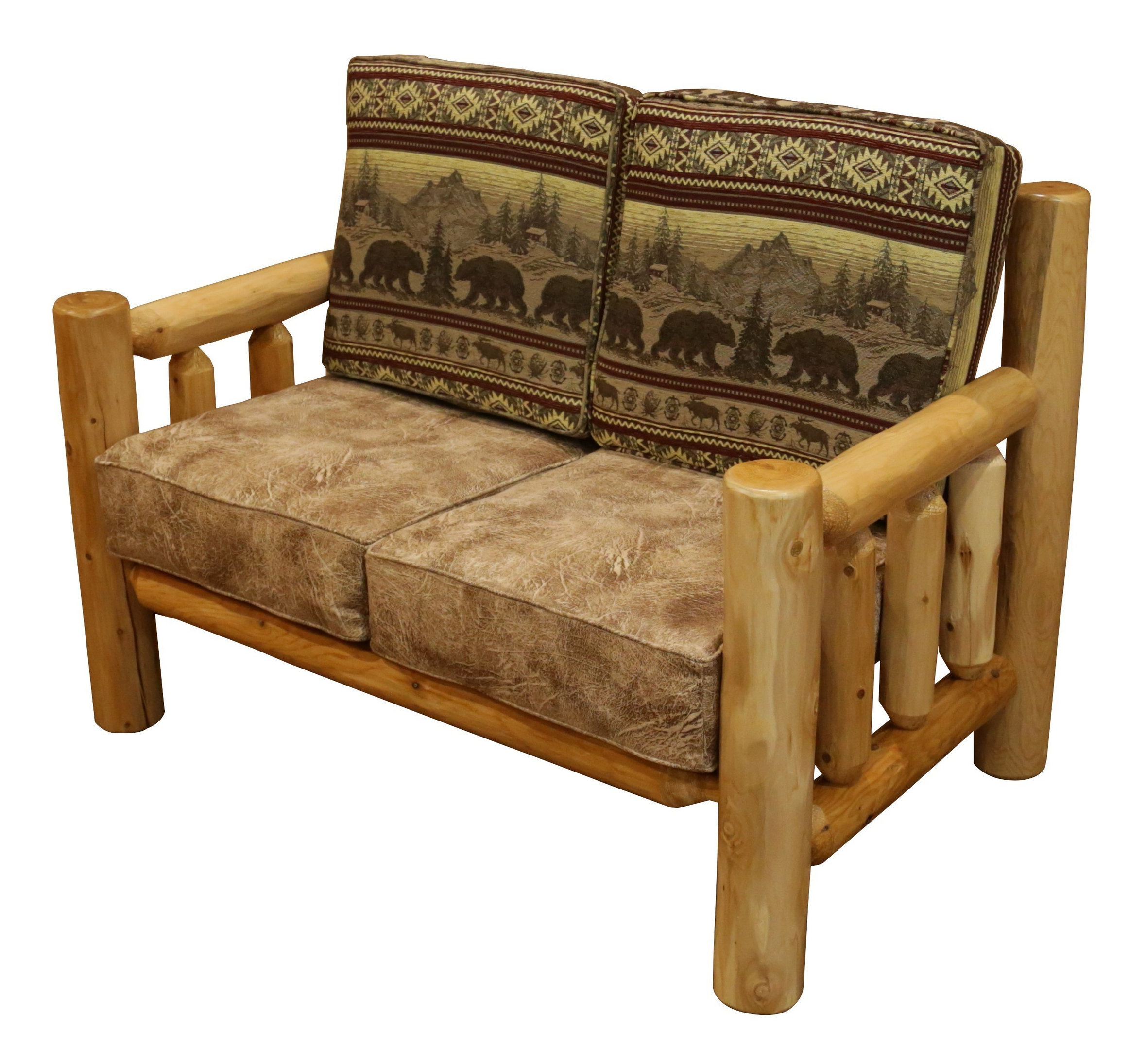 White Cedar Log Santa Fe Loveseat - Rustic - Loveseats - by Furniture ...