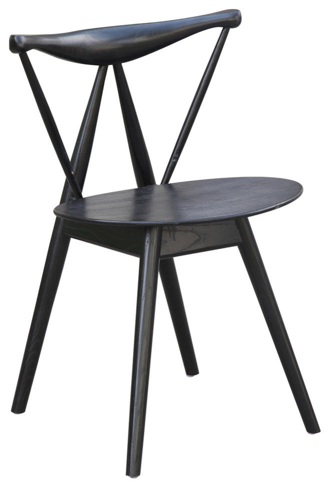 Classics Fronter Dining Chair, Black, 30"H x 17"W x 17"D - Midcentury ...