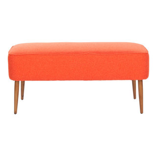 Mallory Bench Burnt Orange - Midcentury - Upholstered Benches - by AED ...