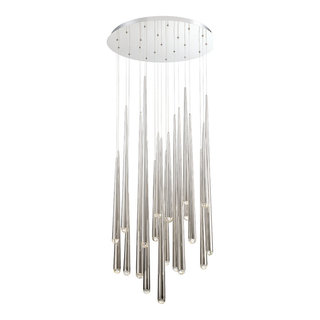 Modern Forms Cascade LED 21-Light Round Chandelier in Polished Nickel ...