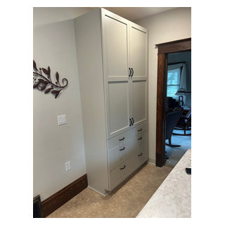 Kitchen Remodel Done in New Morning Dew Colored Cabinets - Modern ...