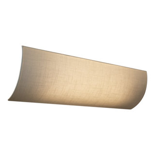 Moderne Vanity Light Cover Conversion Kit, 32"W White Textured Fabric ...