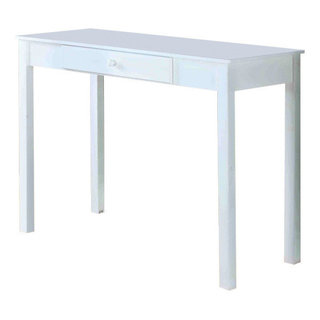 Shi White Wood Contemporary Writing Desk with Storage Drawer ...