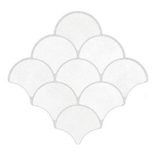 Scala White Porcelain Floor and Wall Tile Sample - Traditional - Tile ...
