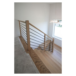 94_Neutral Color Floating Staircase with Metal Balusters, Bethesda MD ...