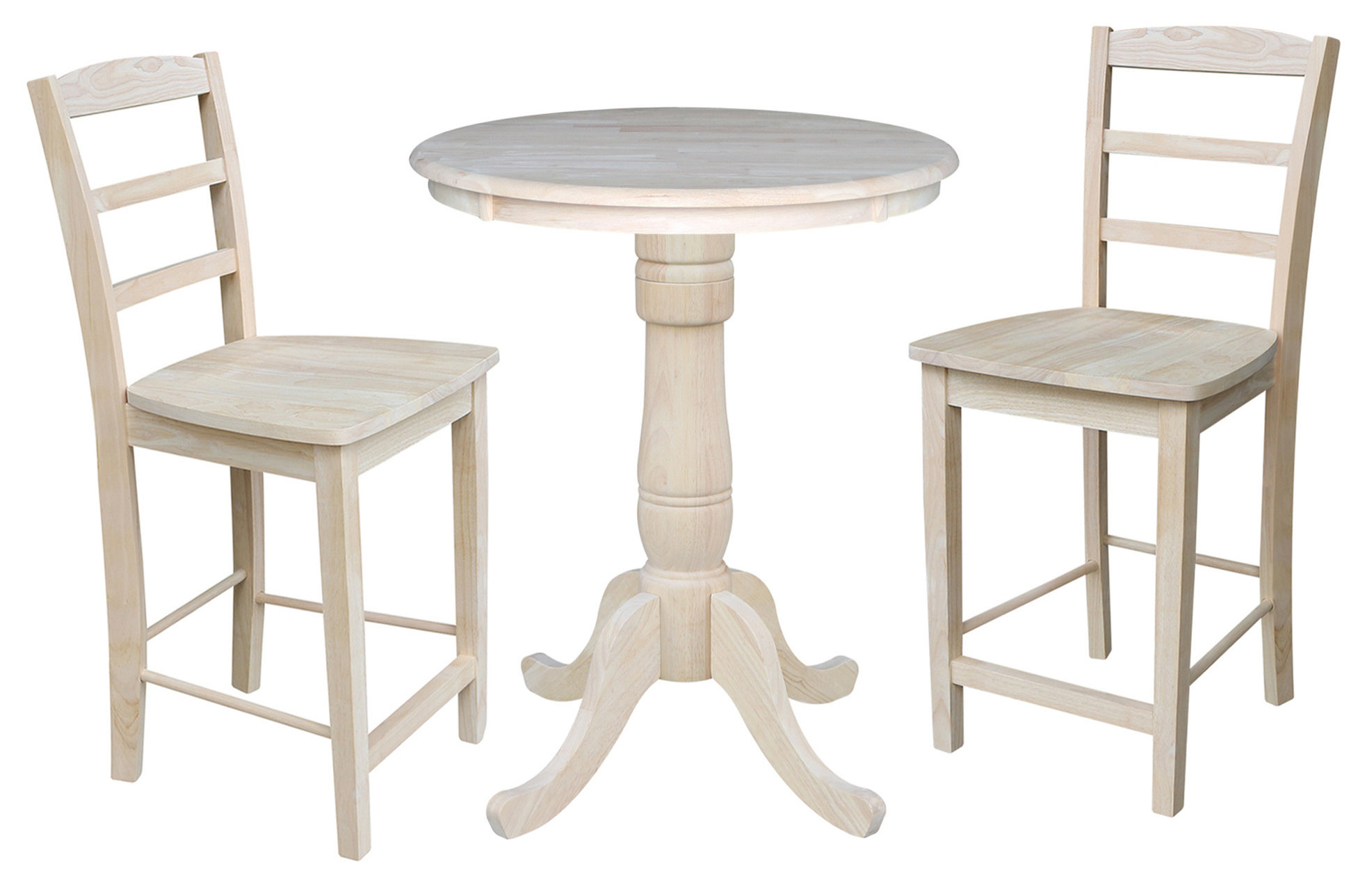 30" Round Pedestal Gathering Height Table With Madrid Counter Height ...