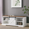 Farmhouse Storage Bench, Sliding Door With X-Front & 2 Adjustable ...