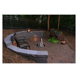 Half-Circle Retaining Wall and Fire Pit - Rustic - Minneapolis - by ...