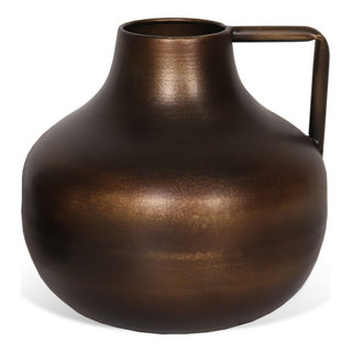 Norris 7" Bronze Metal Table Vase - Transitional - Vases - by Gild | Houzz