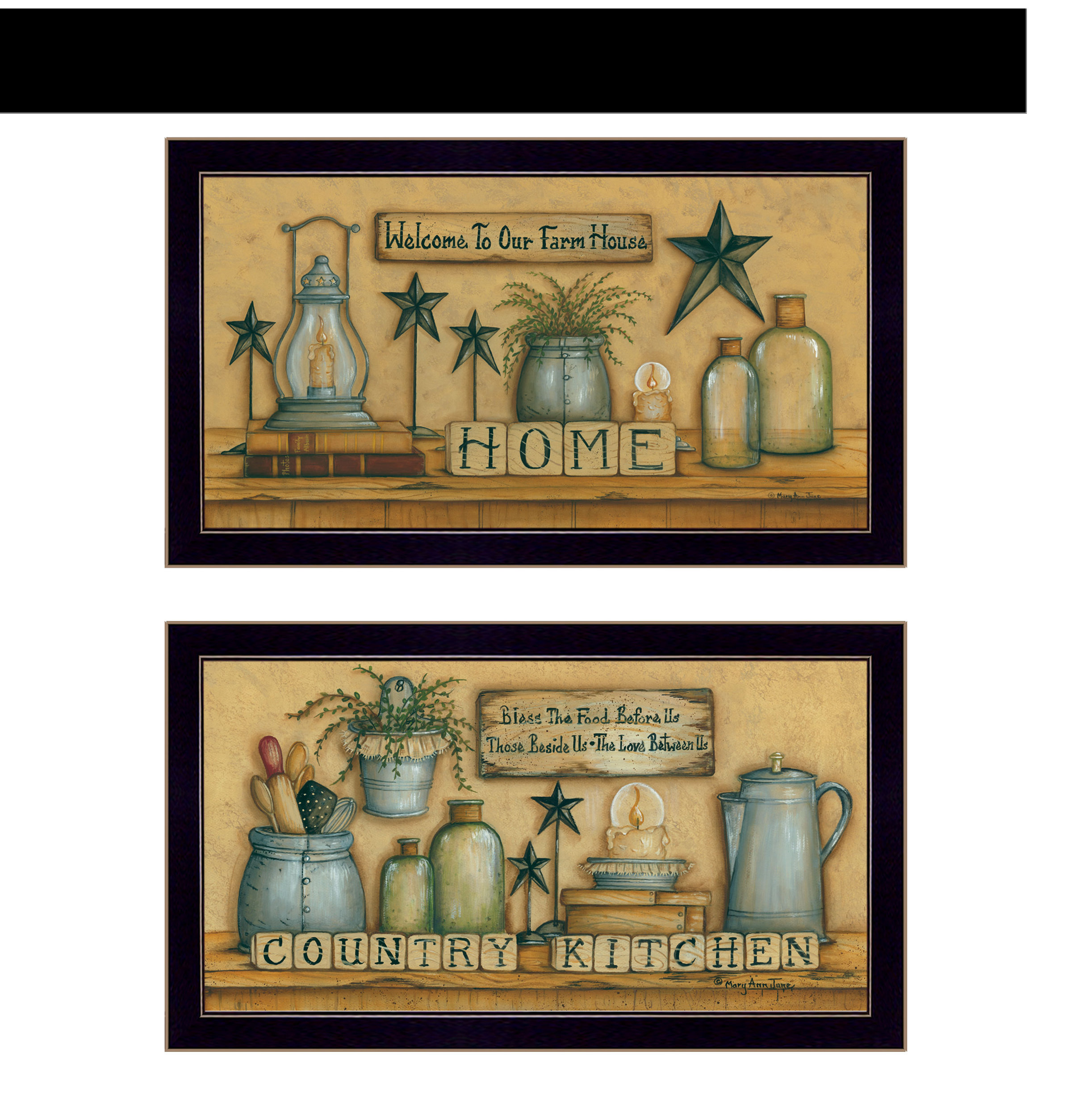"Country Welcome" Collection By Mary June, Printed Wall Art, Black ...